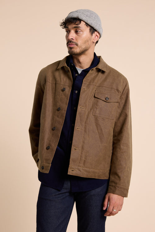 Shop Benson Waxed Cotton Jacket (DARK TOBACCO) | Barkers