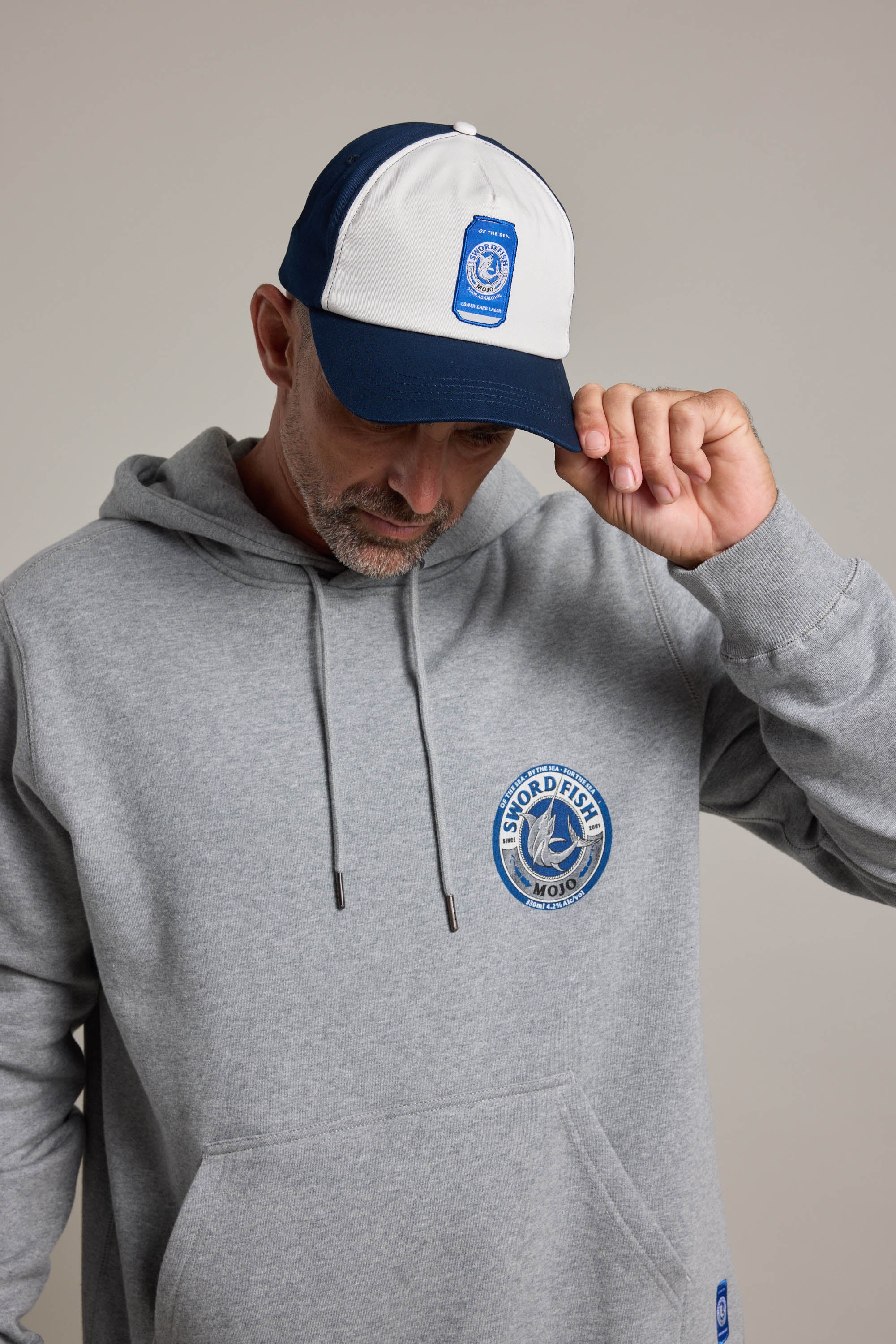 Shop Swordfish Mojo Beercan Cap (BLUE/WHITE) | Swordfish Mojo – Barkers