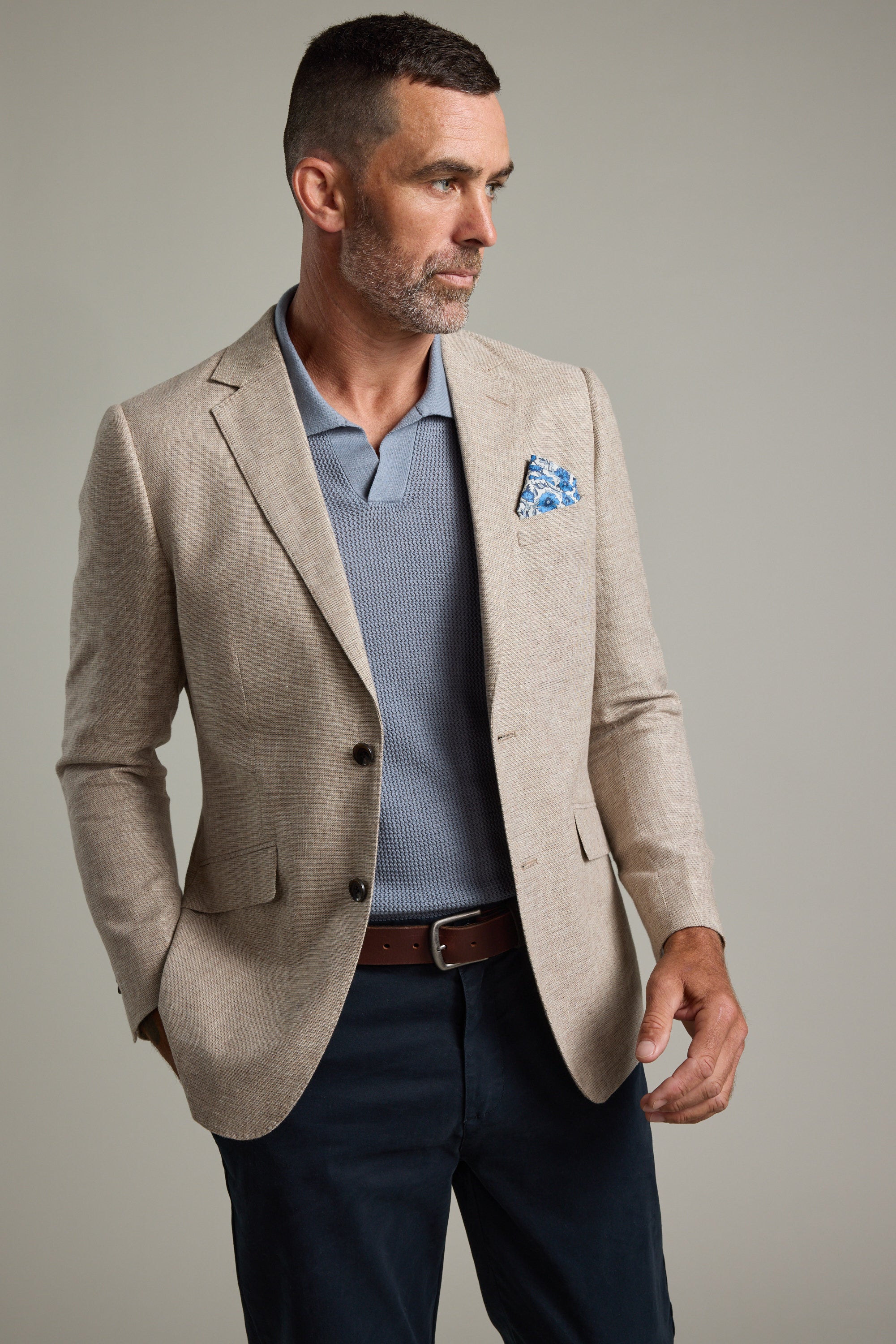Shop Welland Texture Blazer (OATMEAL) | Barkers